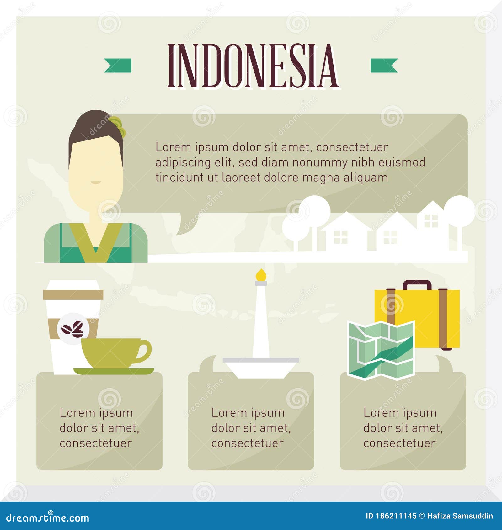 Indonesia Travel Infographic. Vector Illustration Decorative Design ...