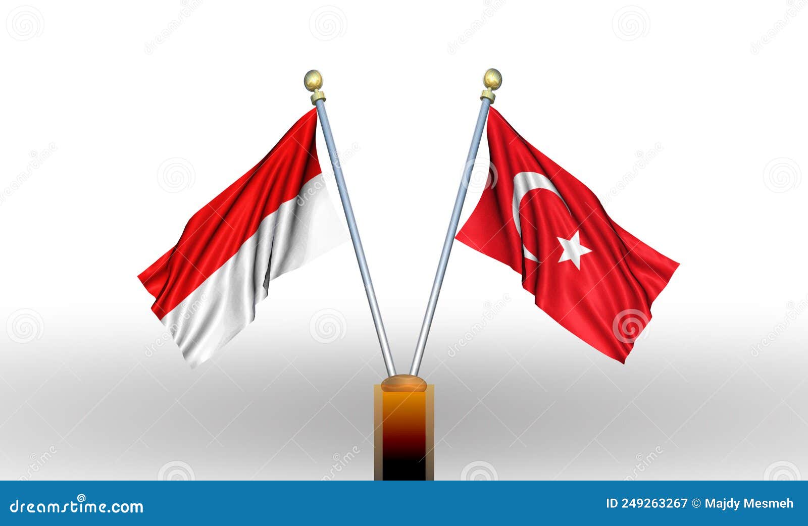 Indonesia and Turkey flags stock illustration. Illustration of business ...