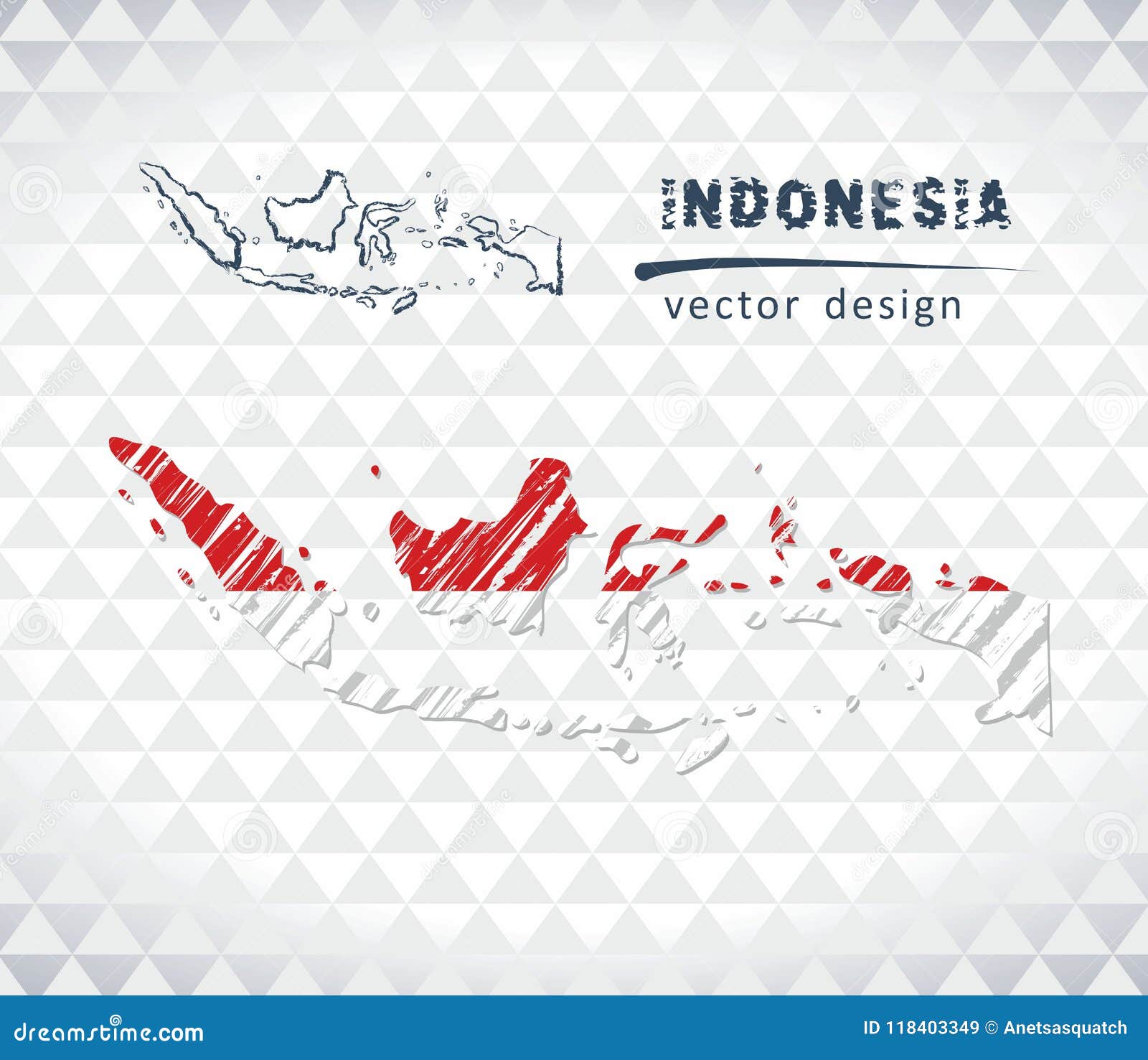 Indonesia Vector Map with Flag Inside Isolated on a White Background ...