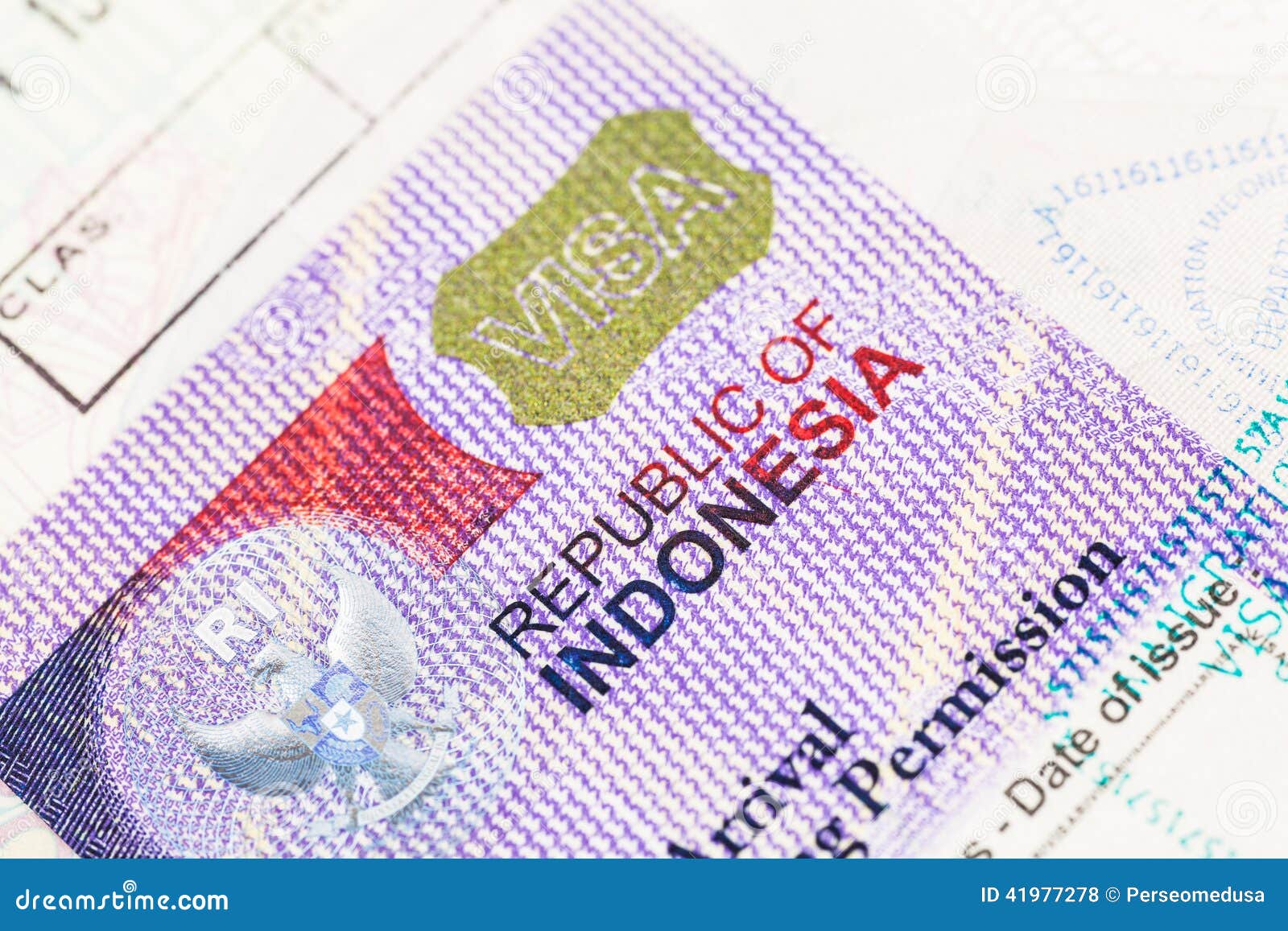 Indonesia Visa stock photo. Image of border, airport - 41977278