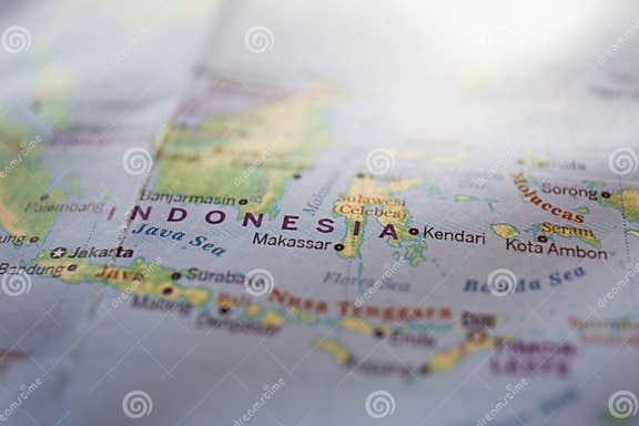 Indonesia on the World Map, Background Stock Photo - Image of macro ...