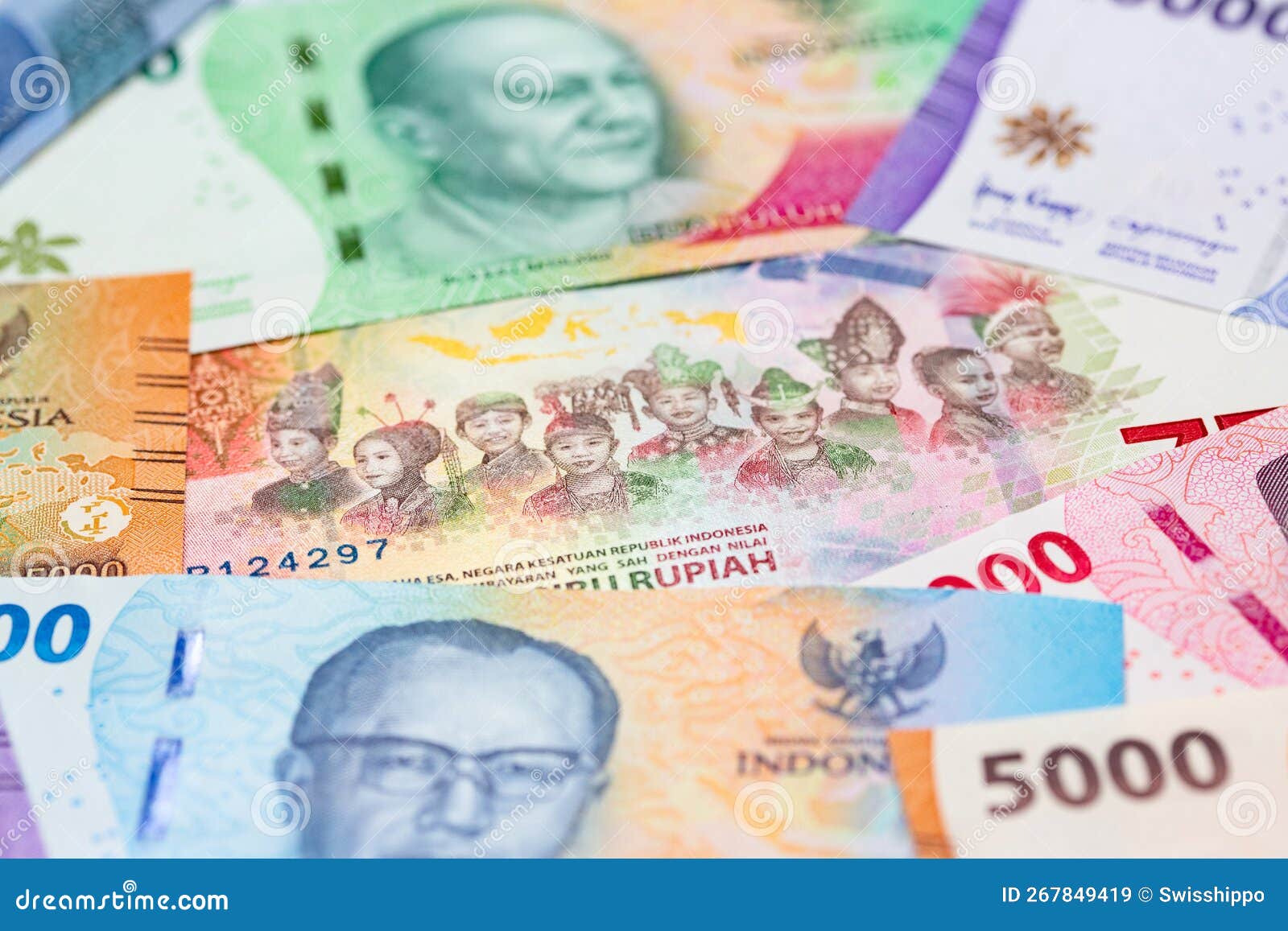 Indonesian banknotes stock image. Image of crisis, bill - 267849419