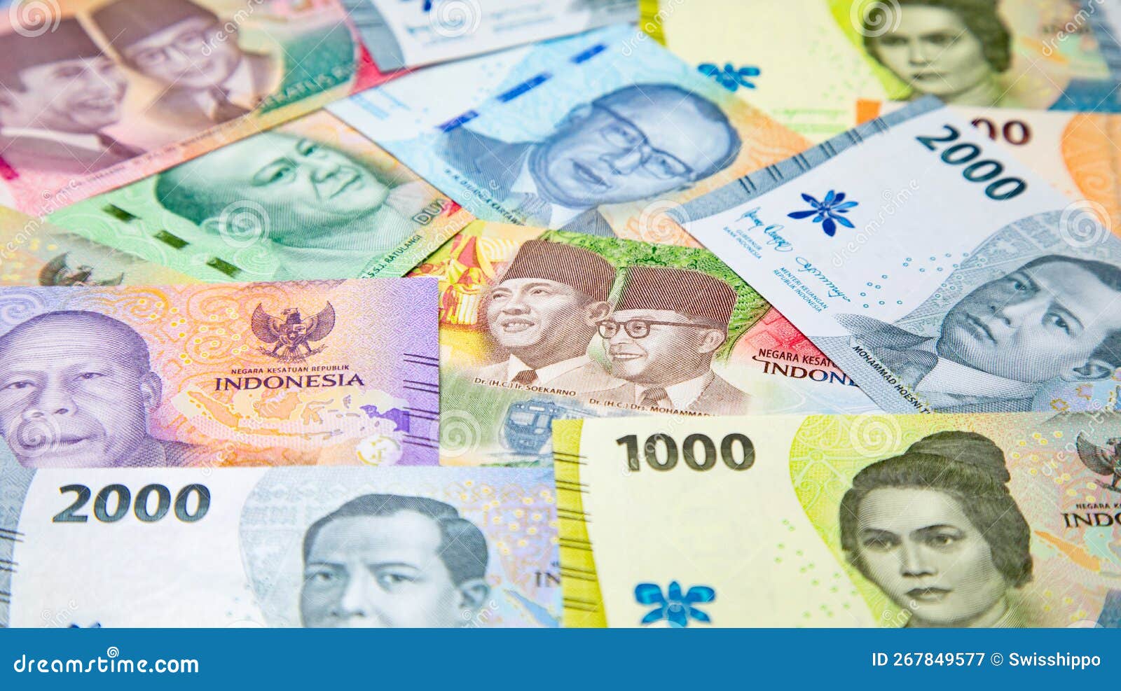 Indonesian banknotes stock image. Image of income, foreign - 267849577