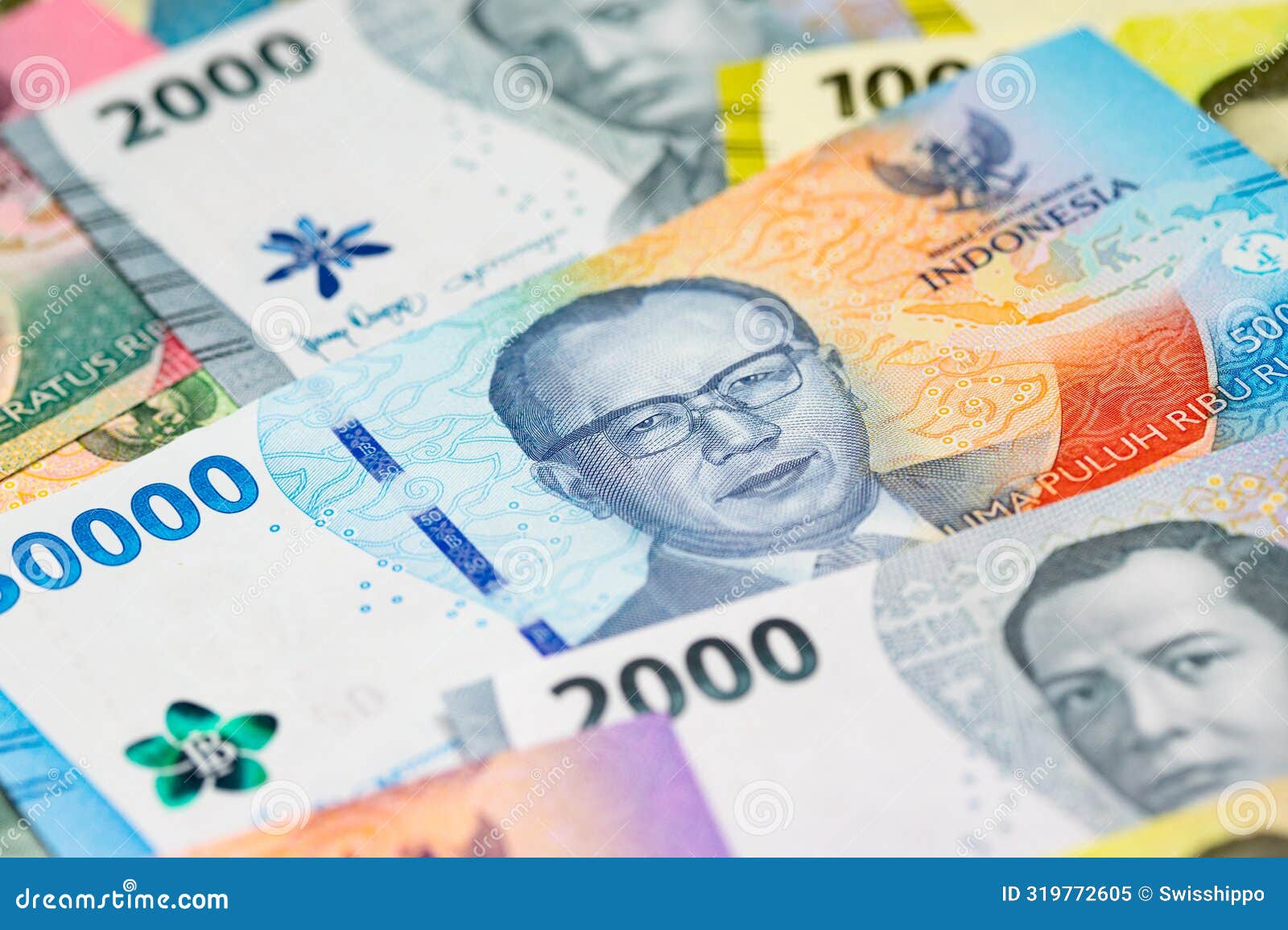 Indonesian banknotes stock image. Image of profit, indonesia - 319772605