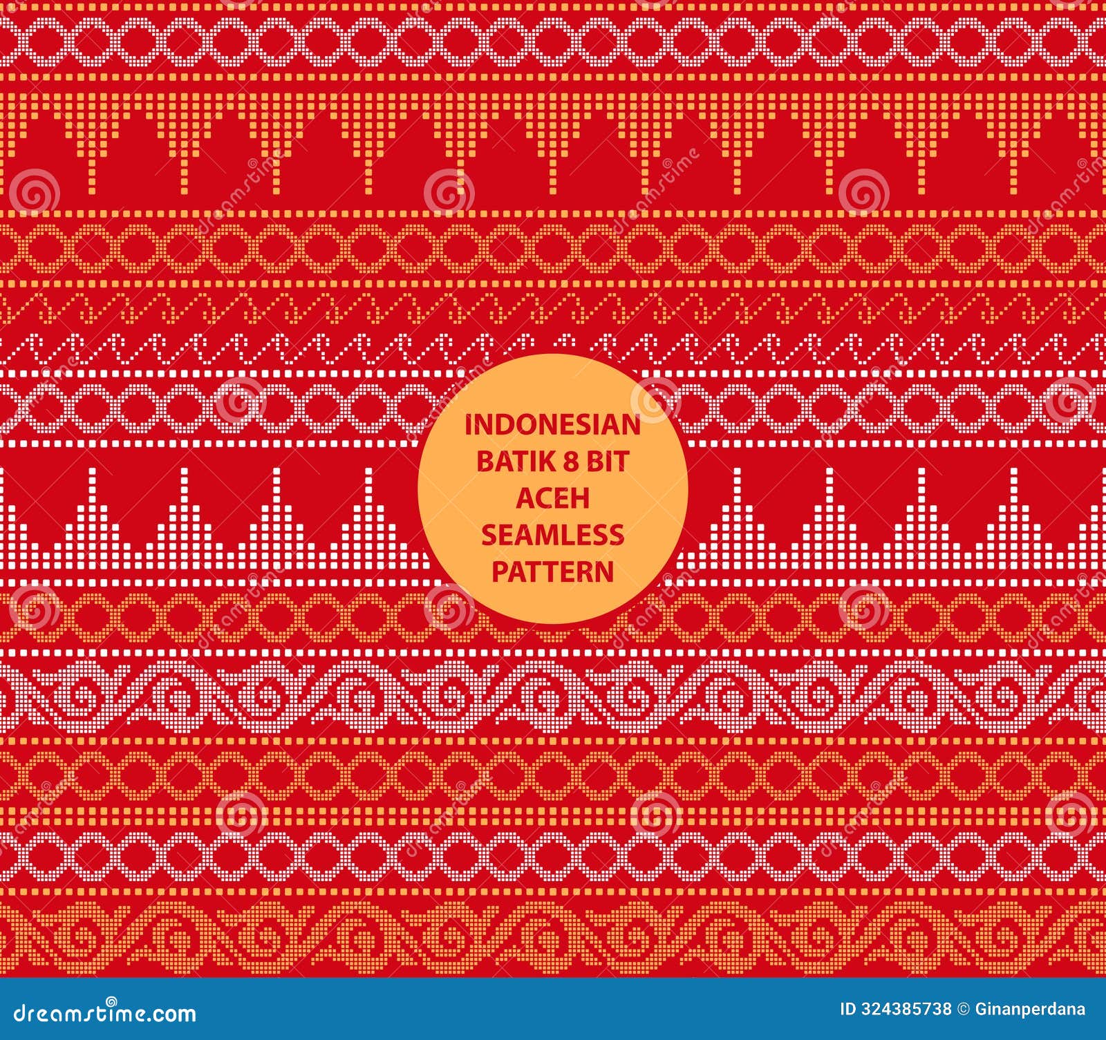 Indonesian Batik 8 Bit Aceh Seamless Pattern Vector Illustration ...