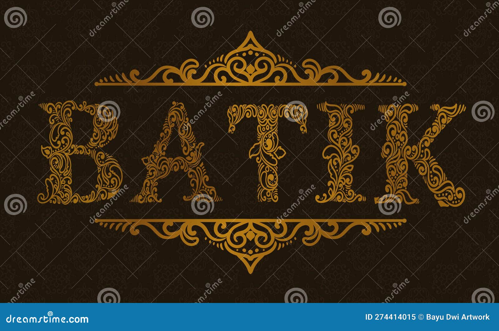Indonesian Batik Calligraphy Ornament Style Stock Vector - Illustration ...