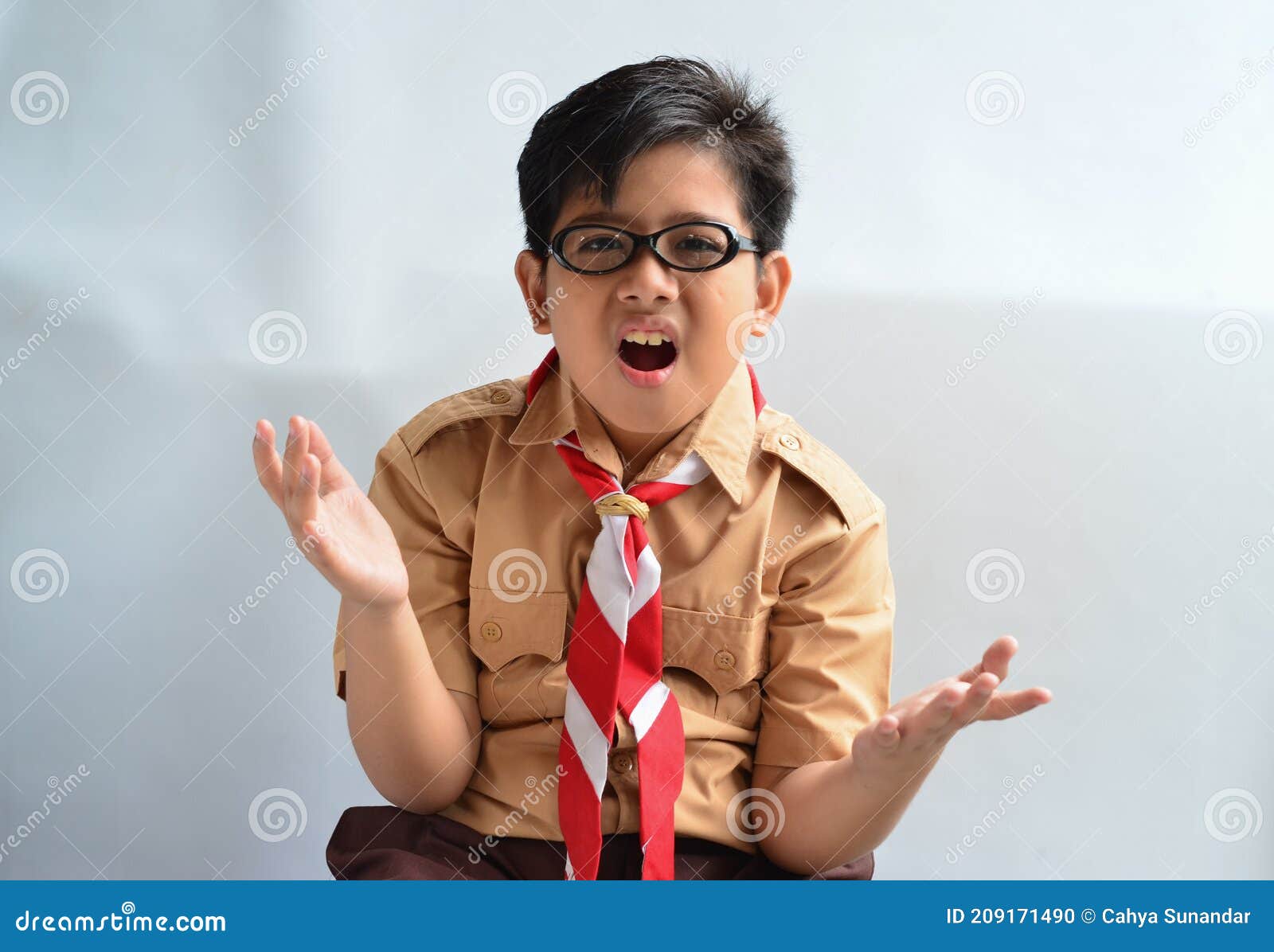 Indonesian Boy Scouts with Confused Expressions Stock Photo - Image of ...