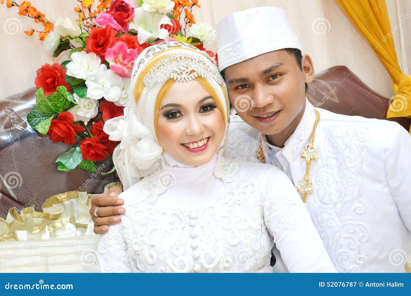 Indonesian bridal couples stock image. Image of asia - 52076787