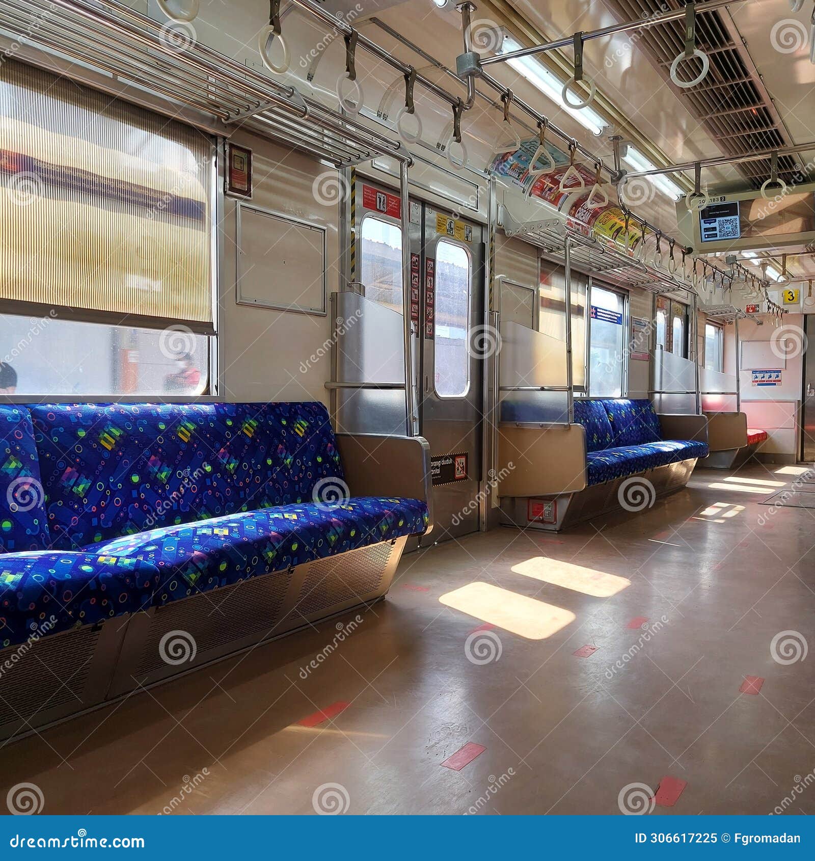 Indonesian Commuter Train with Empty Seats Editorial Image - Image of ...