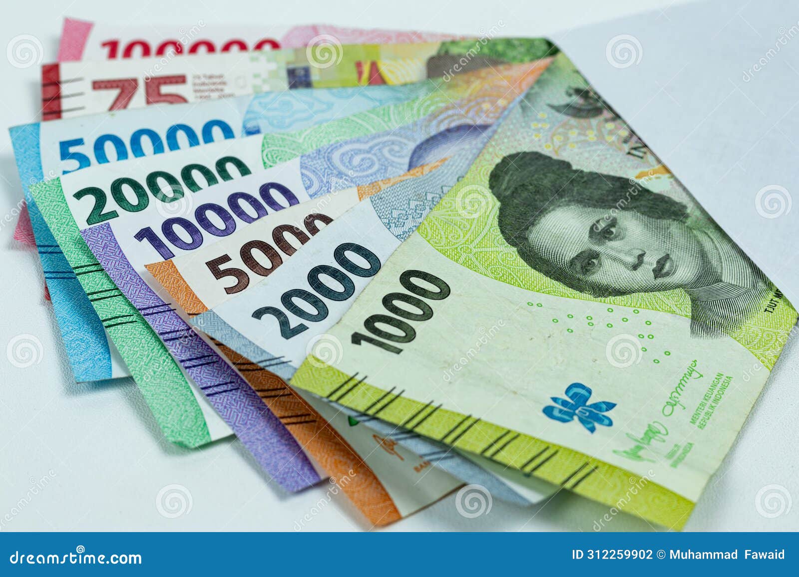 Indonesian Currency. Stack of Rupiah or IDR Banknotes Inside White ...