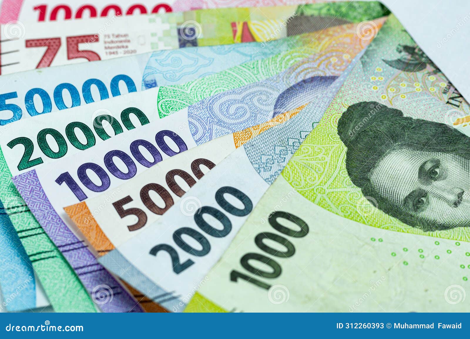 Indonesian Currency. Stack of Rupiah or IDR Banknotes Inside White ...