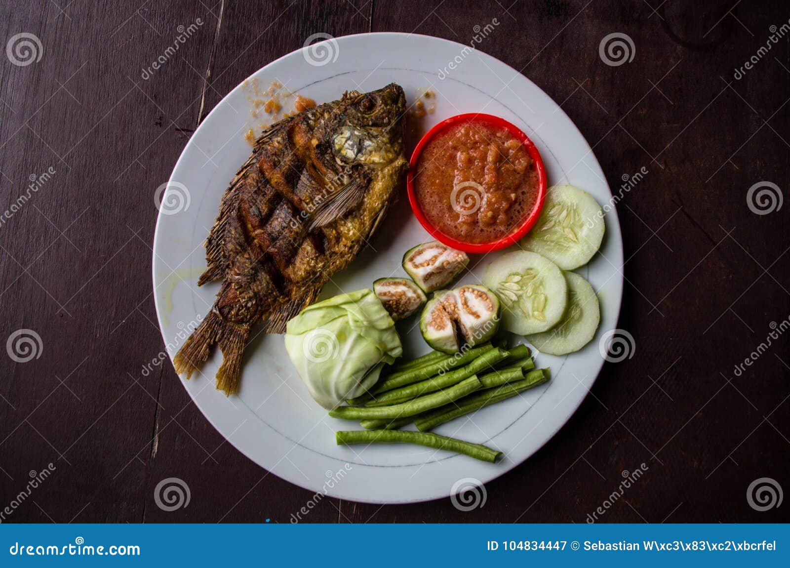 Indonesian Dish Ikan Goreng Fried Fish Stock Image - Image of culinary ...