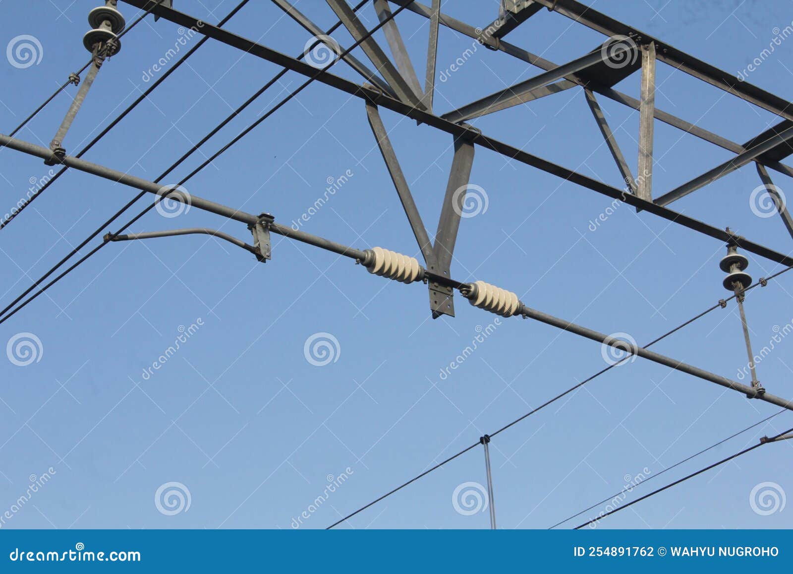 Indonesian Electric Train Head Catenary Wire Stock Photo - Image of ...