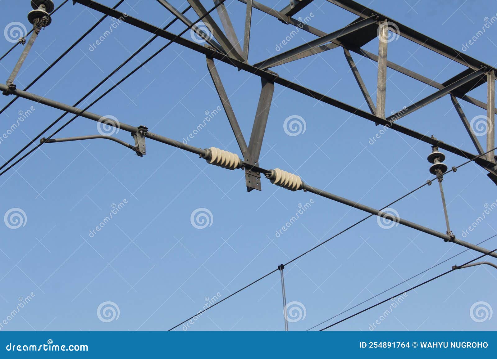 Indonesian Electric Train Head Catenary Wire Stock Photo - Image of ...