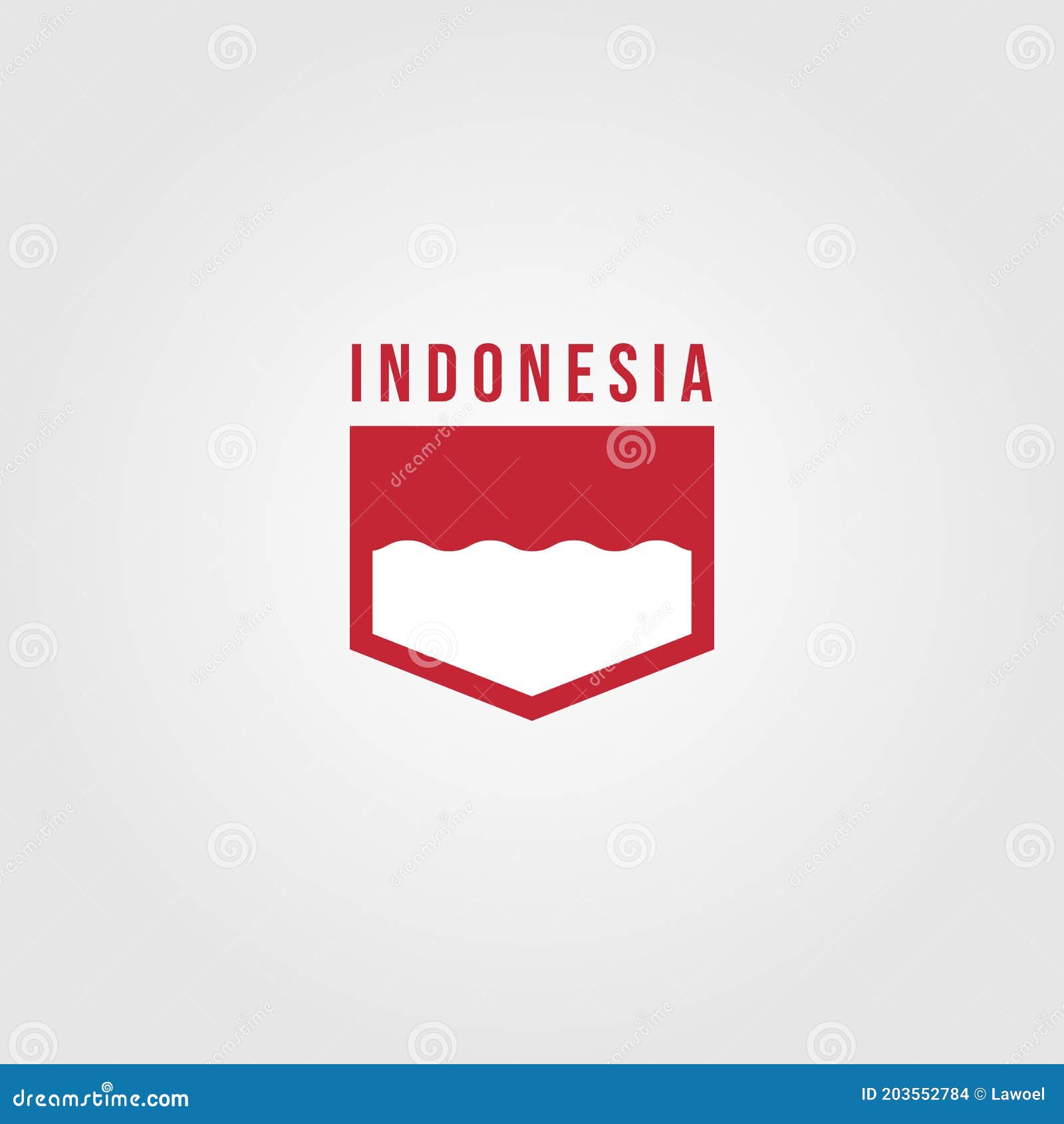 Indonesian Flag Patch Logo Symbol Vector Illustration Design Stock ...