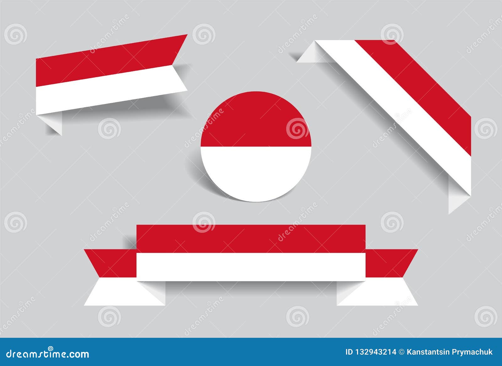 Indonesian Flag Stickers and Labels. Vector Illustration. Stock Vector ...