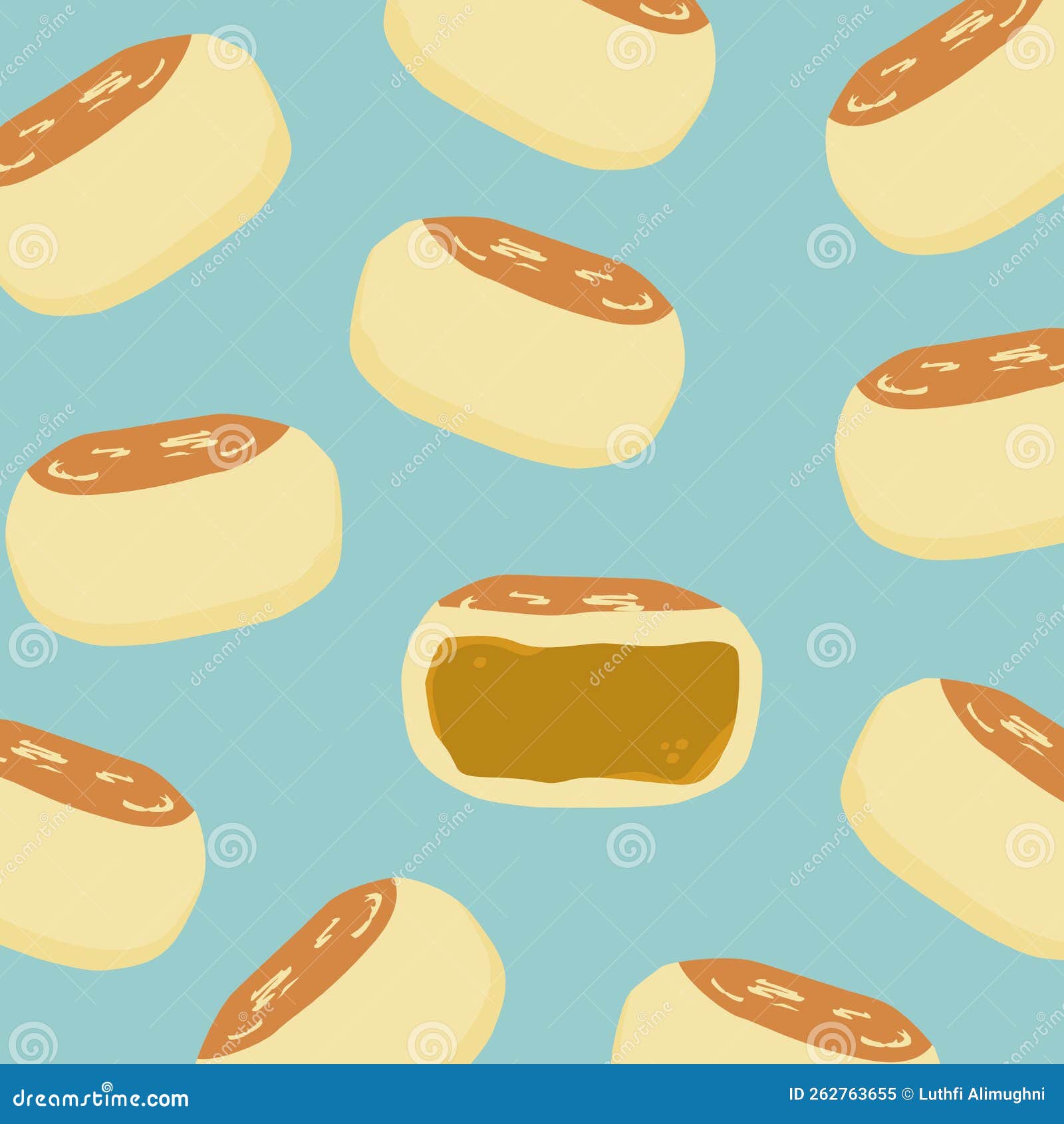 Kue Pia Or Bakpia Vector Illustration Isolated On White Background ...