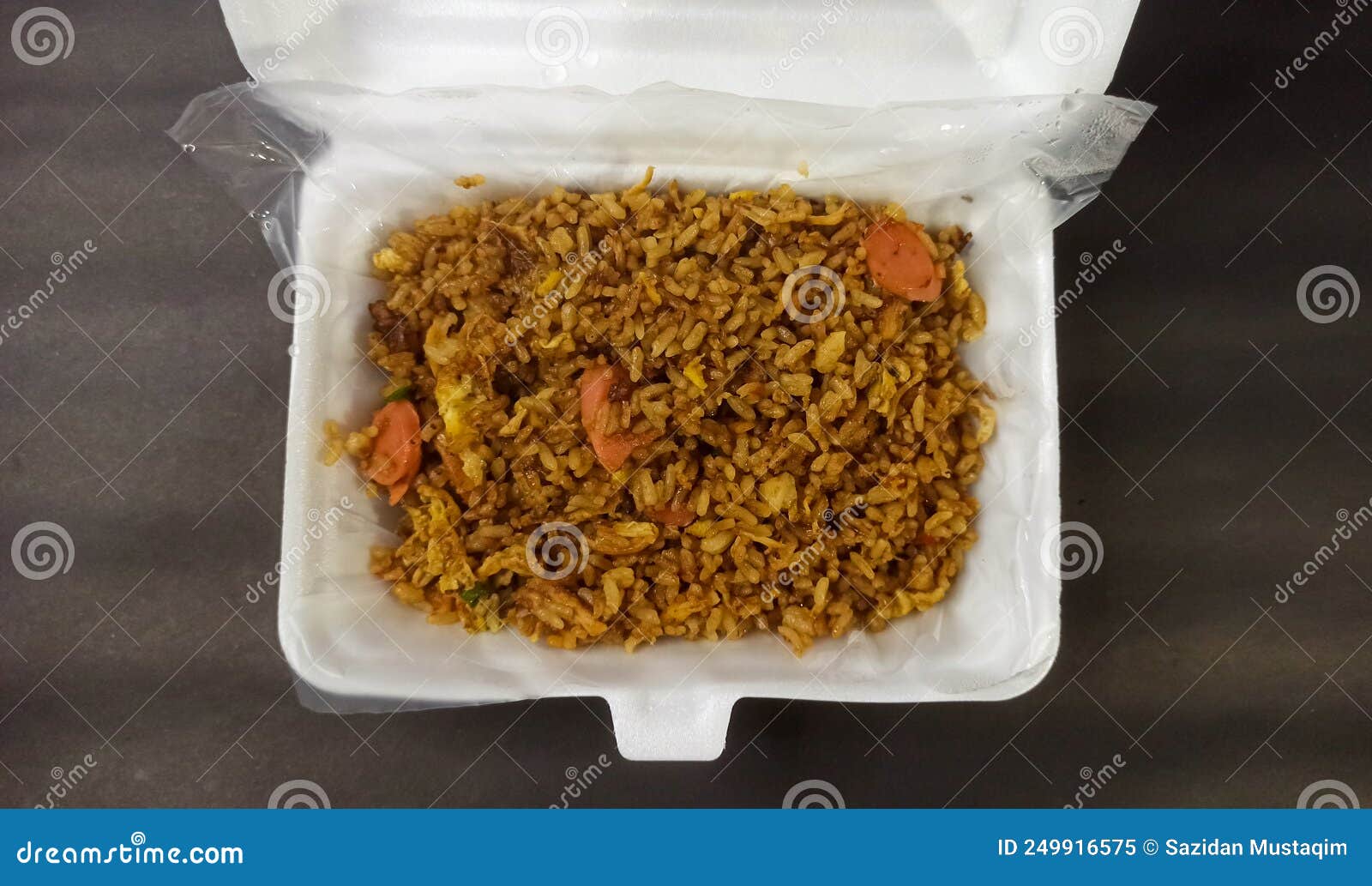 Indonesian Food that Called Fried Rice in Styrofoam Box Stock Image ...