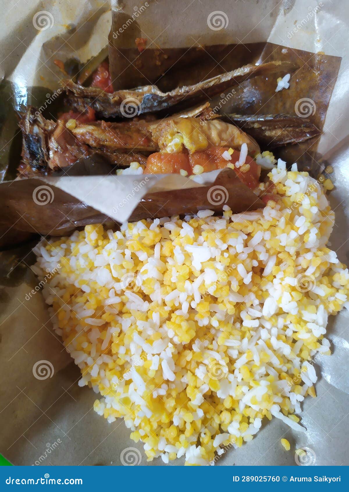 Indonesian food corn rice stock photo. Image of rice - 289025760
