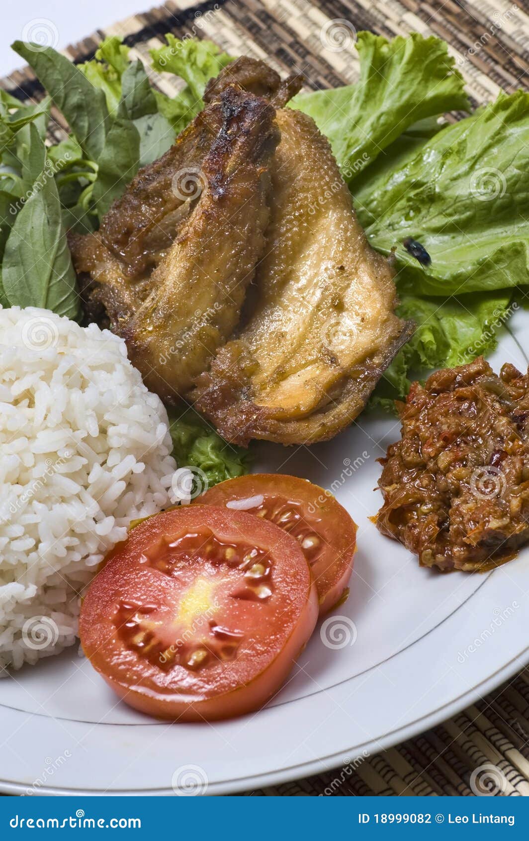 Indonesian Fried Chicken stock photo. Image of salad - 18999082