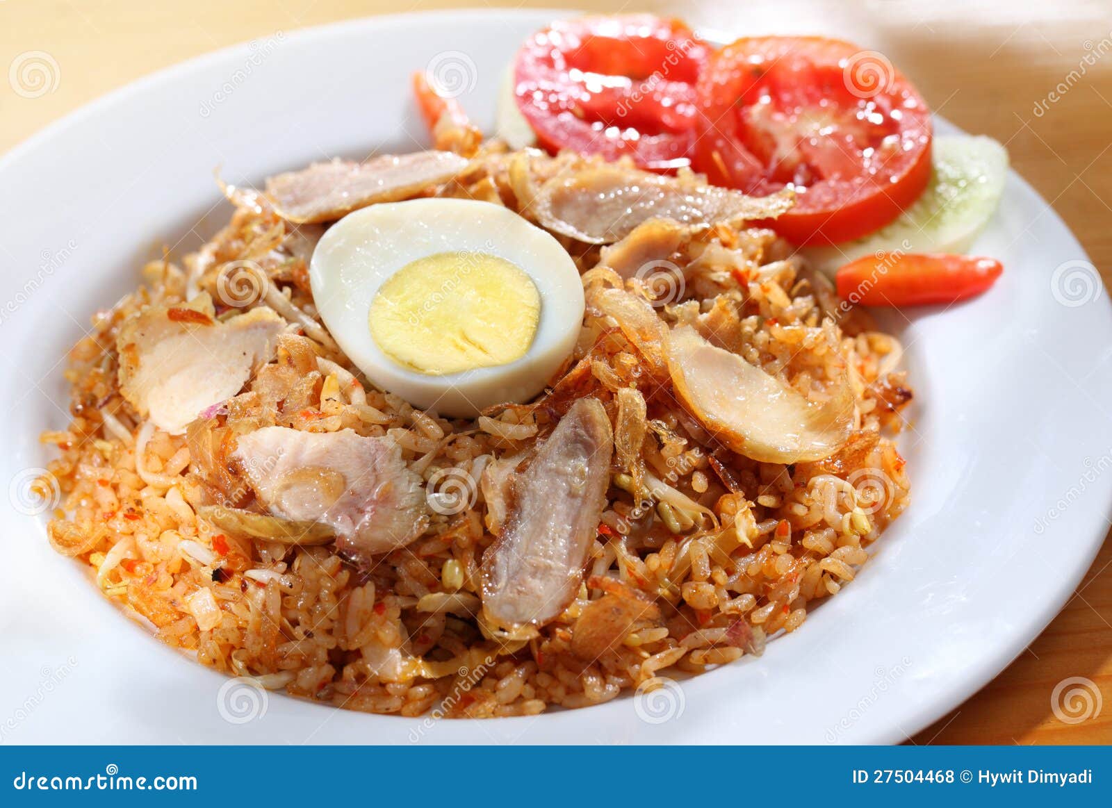 Indonesian Fried Rice stock photo. Image of chilli, cucumber - 27504468