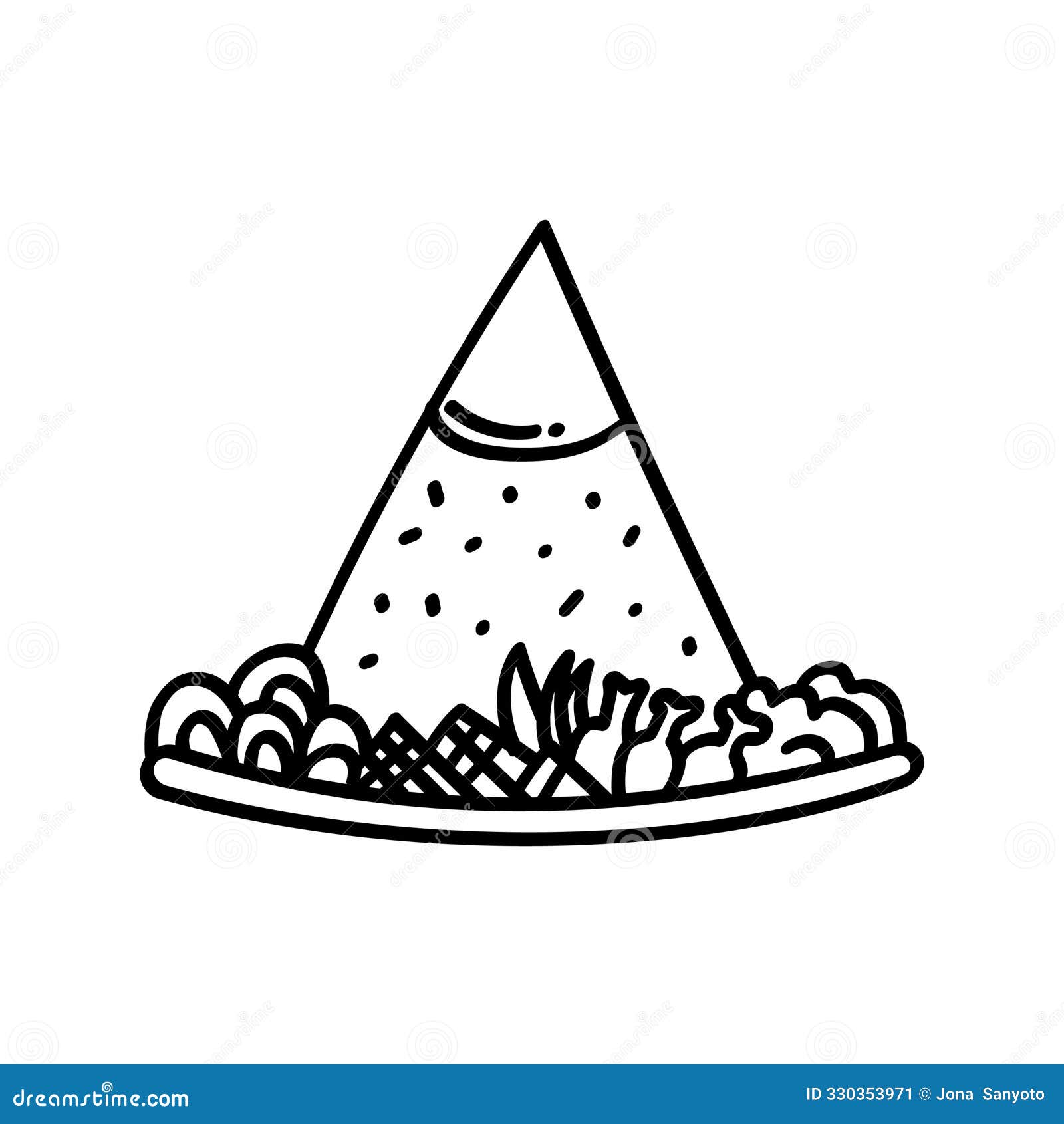 Tumpeng stock vector. Illustration of indonesia, symbolizing - 330353971