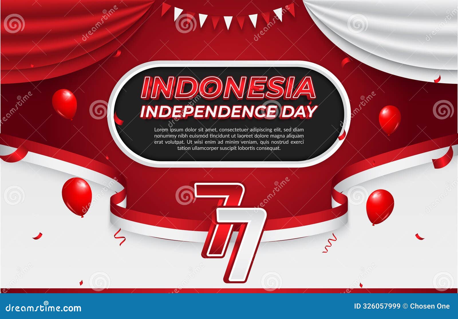 Indonesian Independence Day Modern Background with Red and White Colour ...