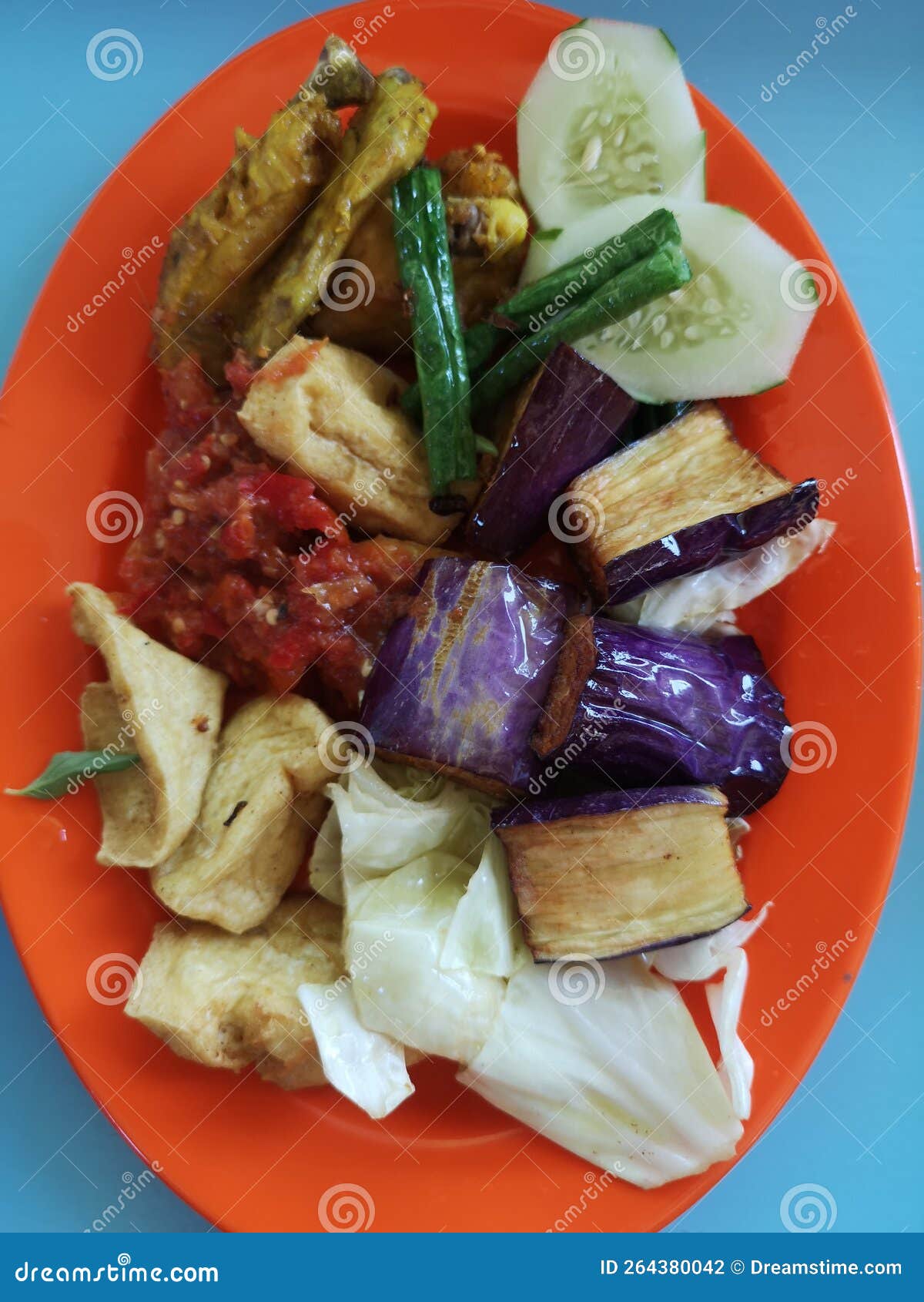 Indonesian lalapan food stock photo. Image of seafood - 264380042