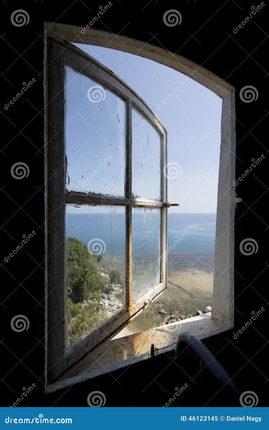 Indonesian Lighthouse Window View Stock Image - Image of rock ...