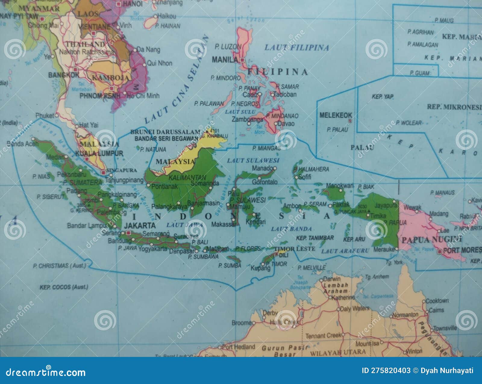 Indonesian map small scale stock image. Image of landmark - 275820403