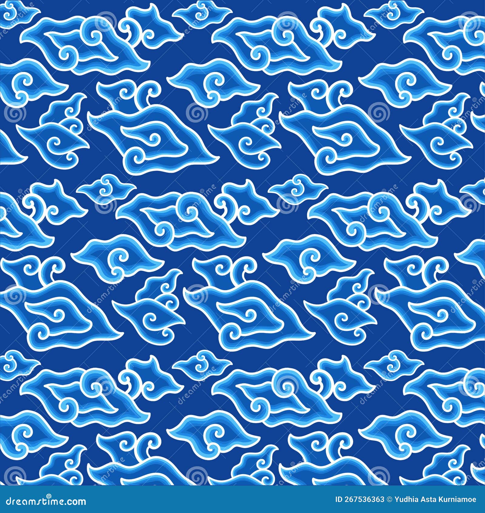 Batik Mega Mendung Style Symbol Cartoon Illustration Vector ...