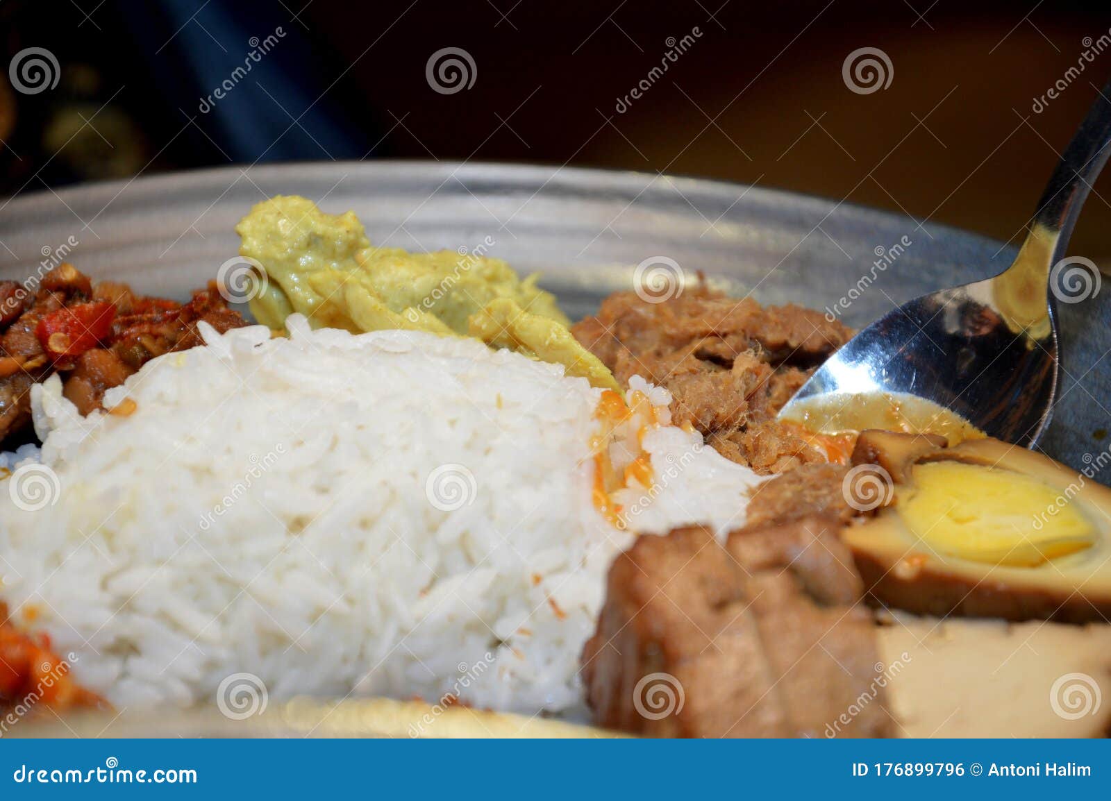 Indonesian rice mix stock photo. Image of campur, east - 176899796