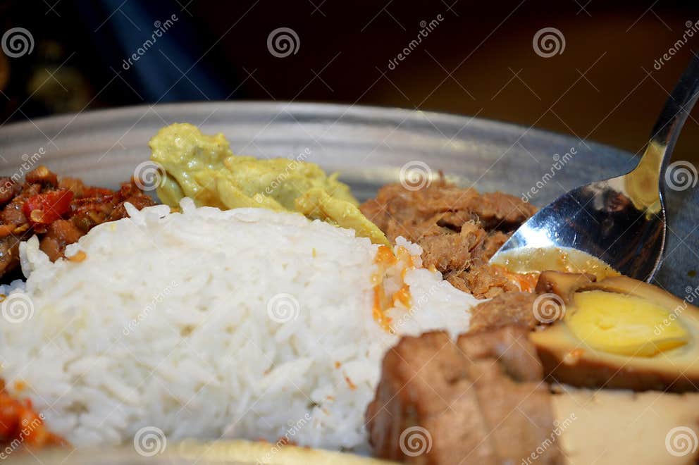 Indonesian rice mix stock photo. Image of campur, east - 176899796