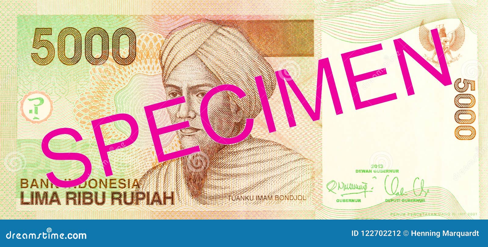 5000 Indonesian Rupiah Bills Lies In Stack On Background Of Big Semi ...