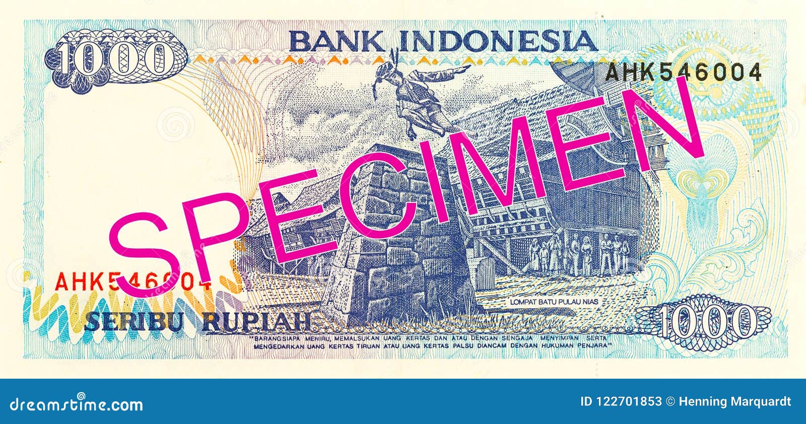 1000 Indonesian Rupiah Bank Note Reverse Stock Image - Image of cash ...