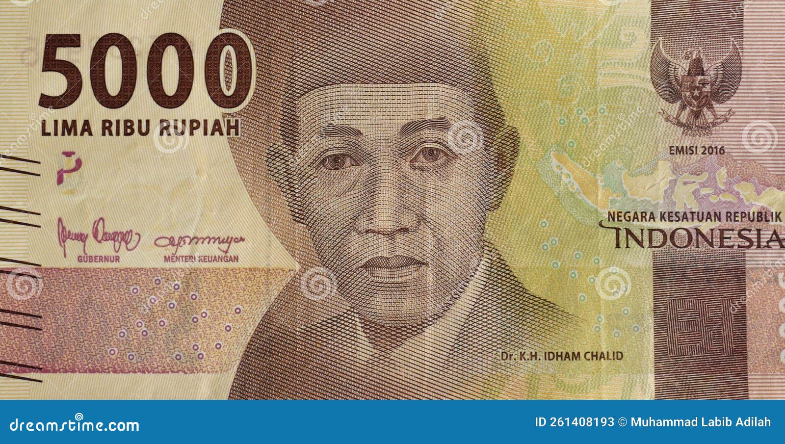Indonesian 5000 Rupiah 2016 Banknotes. Stock Image - Image of note ...