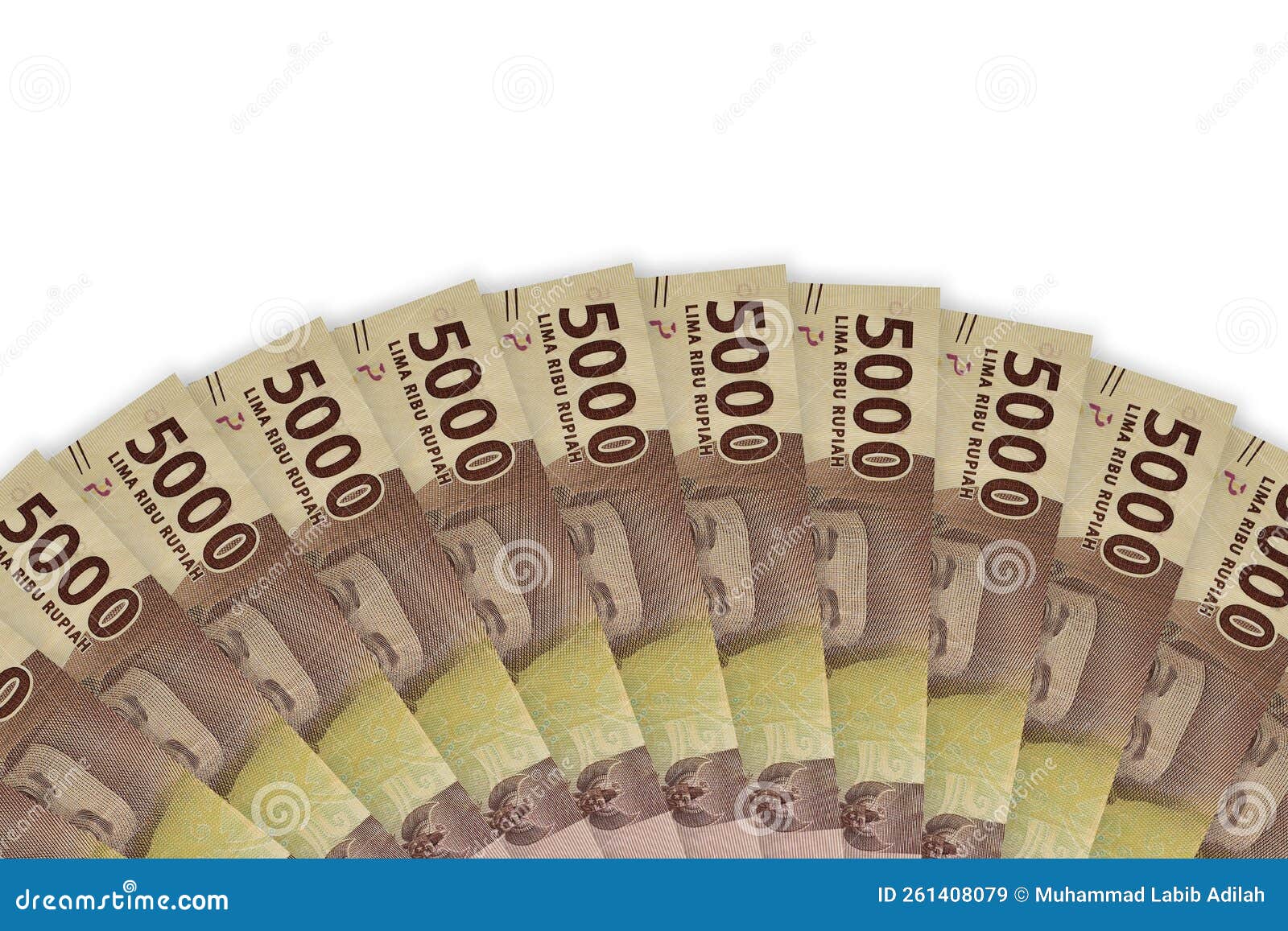 Indonesian Rupiah Banknotes Series with the Value of 5000 Rupiah Stock ...