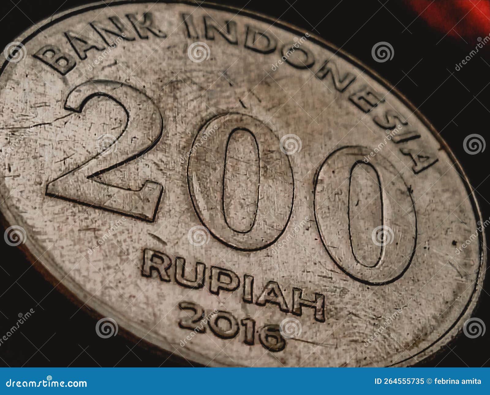 1996 Indonesian Rupiah 200 Coin Stock Image - Image of coin, silver ...