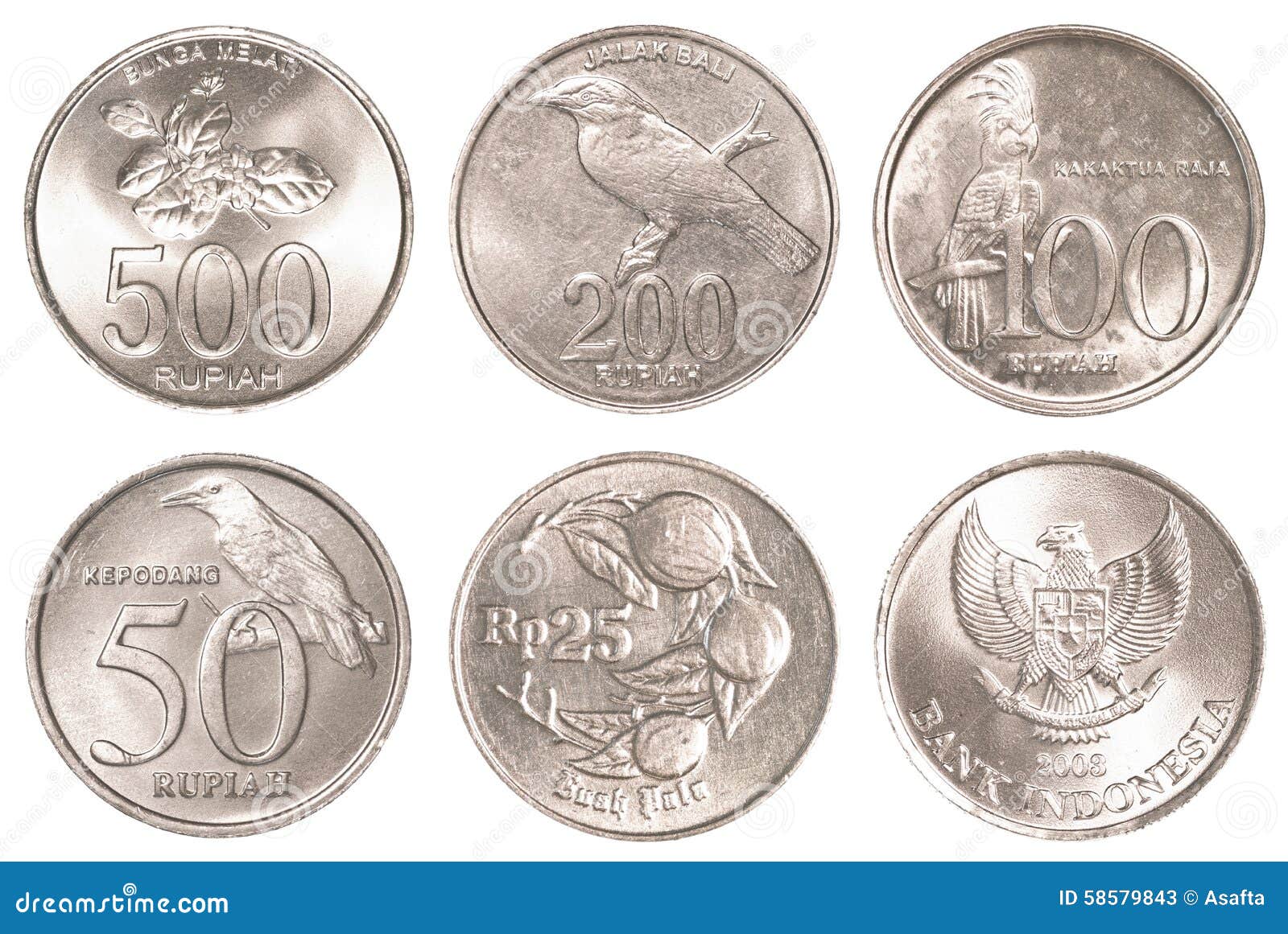 Indonesian Rupiah Coins Collection Set Stock Image - Image of asian ...