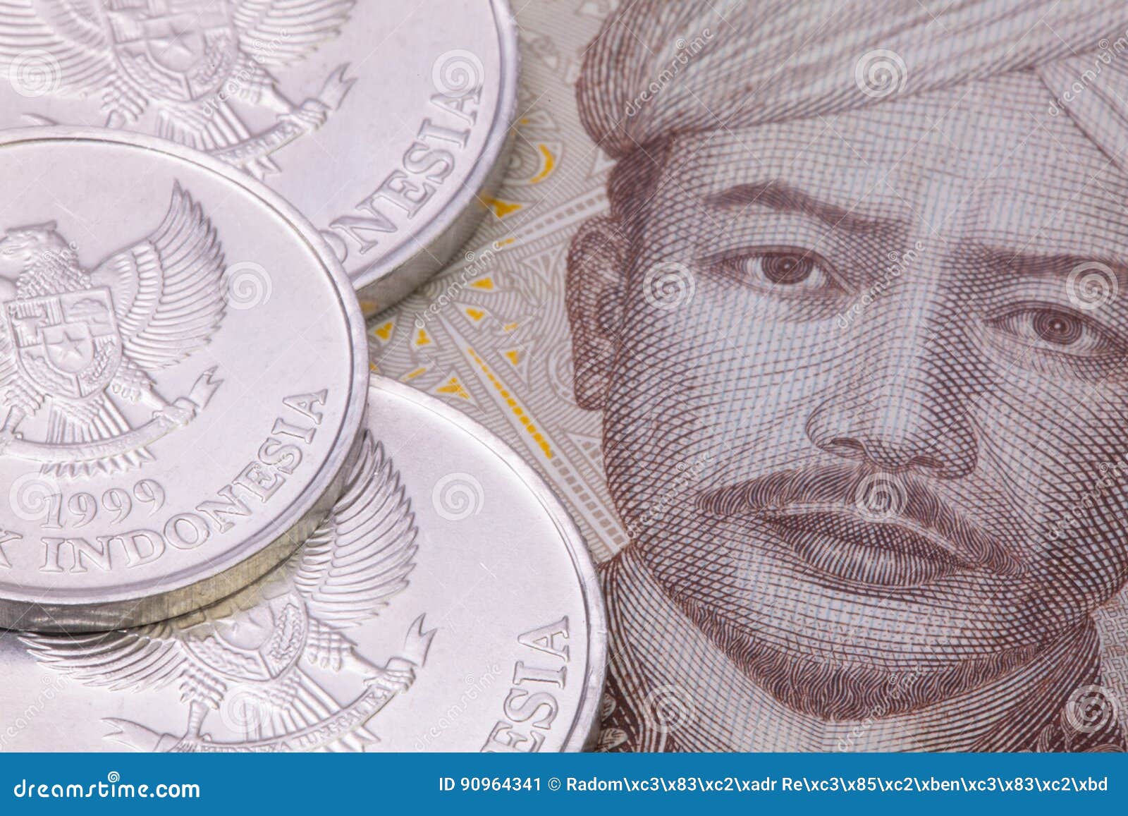 Indonesian Rupiah Coins on the Table. Stock Image - Image of quarter ...