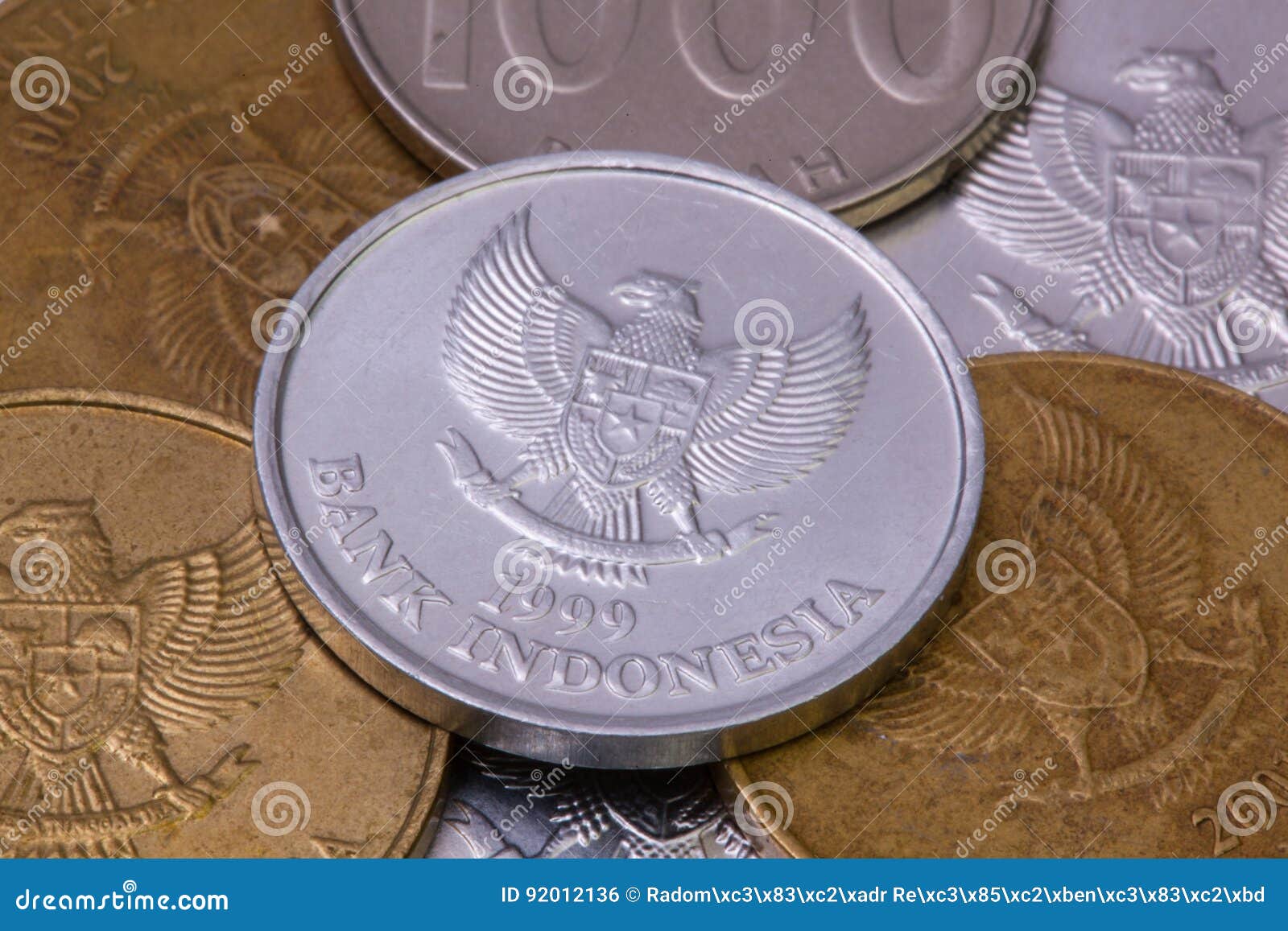Indonesian Rupiah Coins on the Table. Stock Photo - Image of banking ...