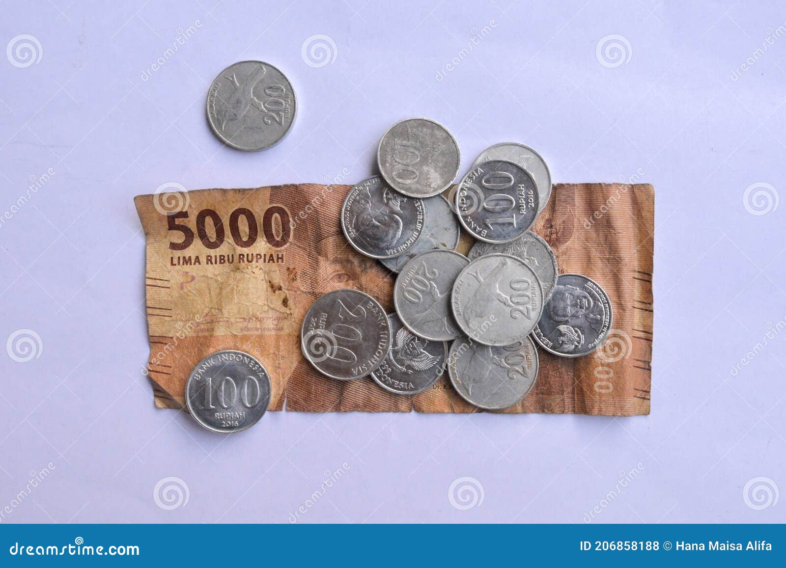 Indonesian Rupiah Coins on the White Table Stock Photo - Image of ...