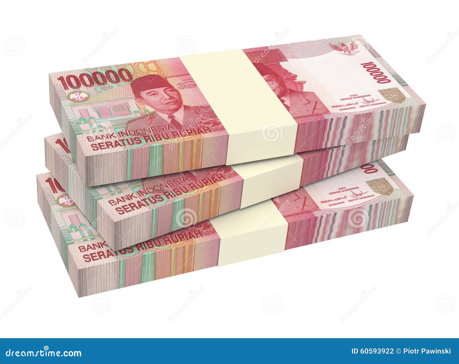 Indonesian Rupiah Money Isolated On White Background. Stock Photo ...