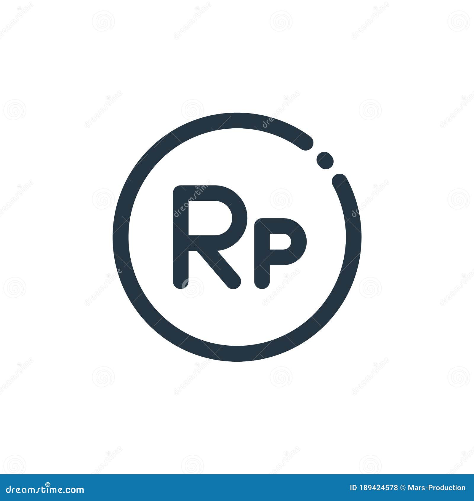 Indonesian Rupiah Vector Icon Isolated on White Background. Outline ...