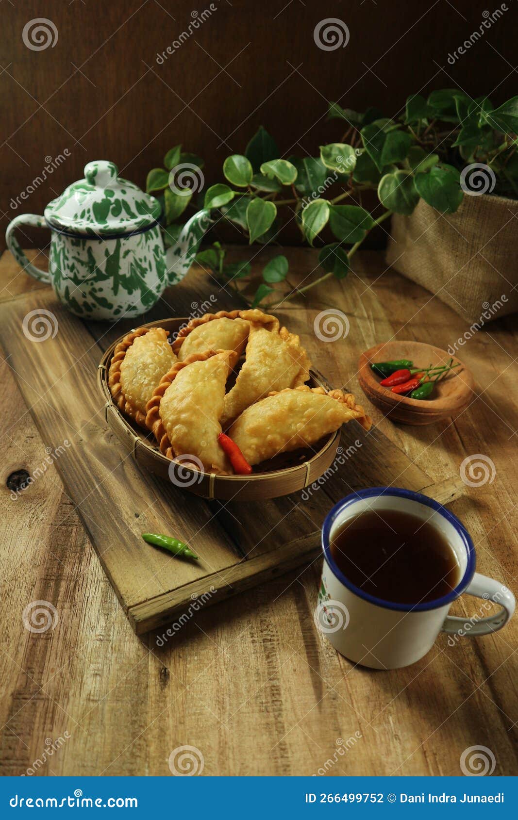 Indonesian Samosa Served on a Bamboo Tray Stock Photo - Image of plant ...