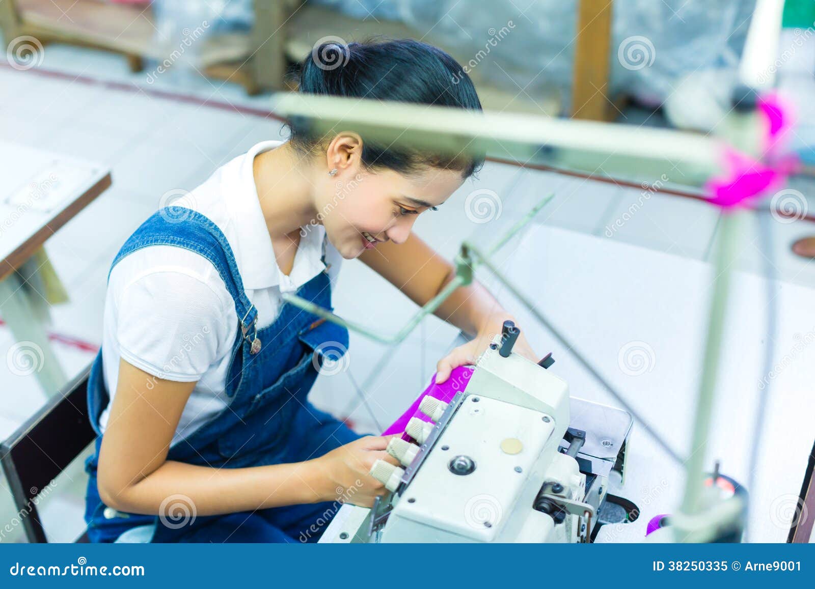 Indonesian Seamstress in a Textile Factory Stock Image - Image of ...