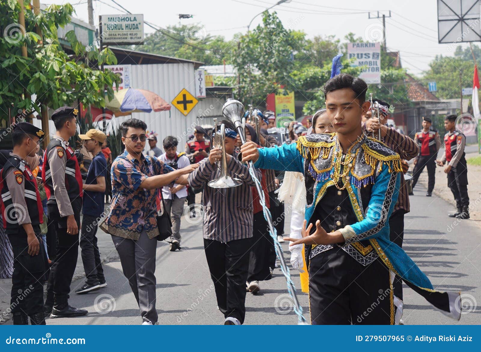 Indonesian Senior High School Students with Uniforms in Marching ...