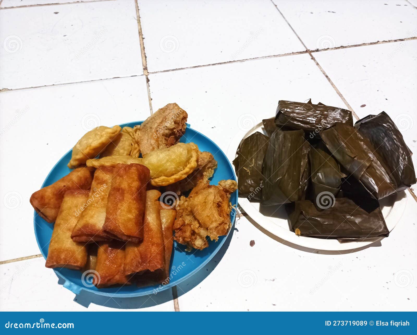 Indonesian Snack Named Risol, Pastel, Bakwan and Lontong Stock Image ...