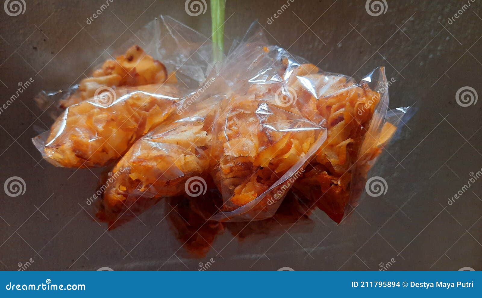 Indonesian Traditional Chilli Cassava Chips in Hanging Packaging Stock ...