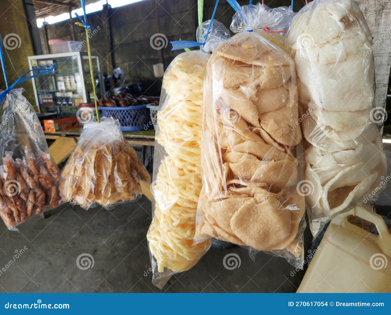 Indonesian Traditional Crackers Stock Photo - Image of sack, shapes ...